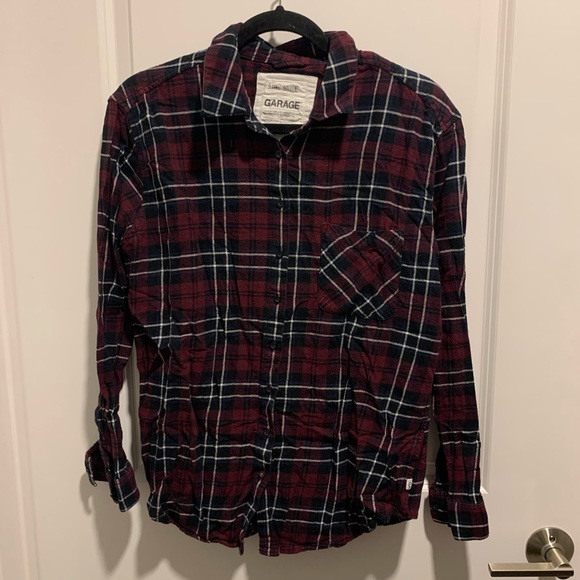 Garage | Tops | Garage Flannel Red Black And White | Poshmark